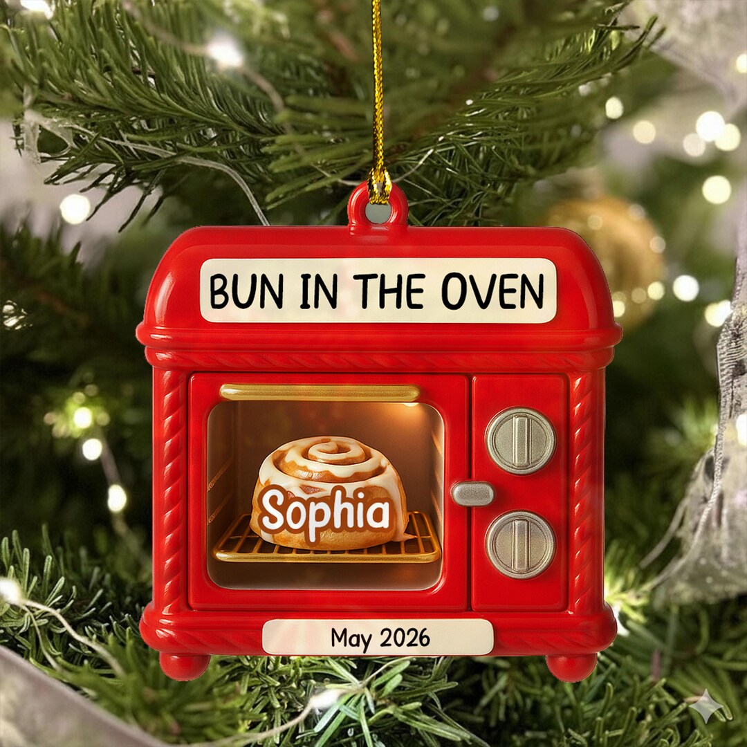 Custom Bun in Oven Ornament, Pregnancy Announcement, New Mom Gift - Etsy
