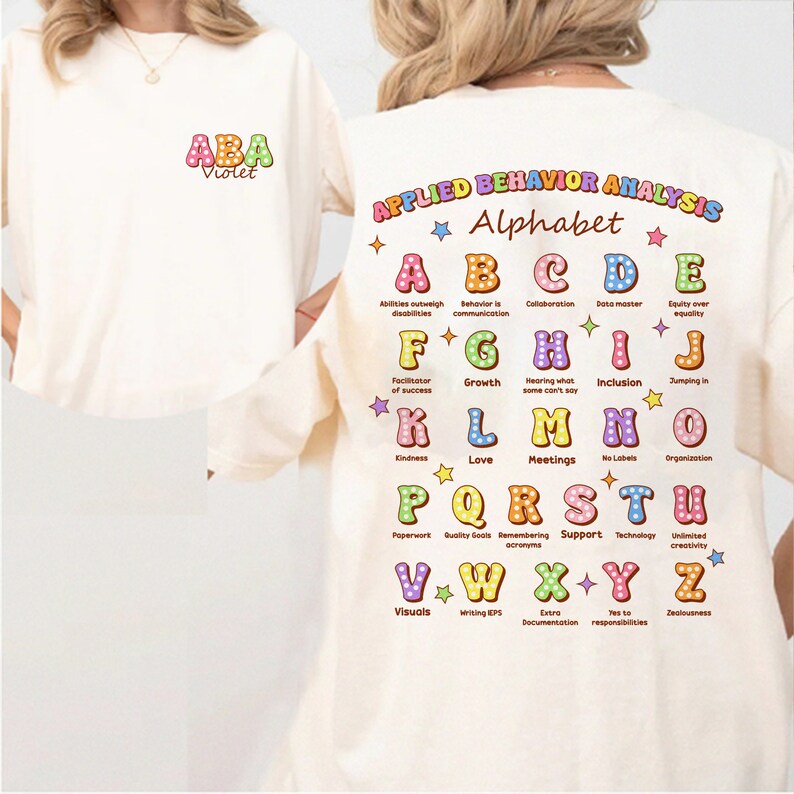 Applied Behavior Analysis Alphabet Retro Shirt Custom ABA Therapist ...