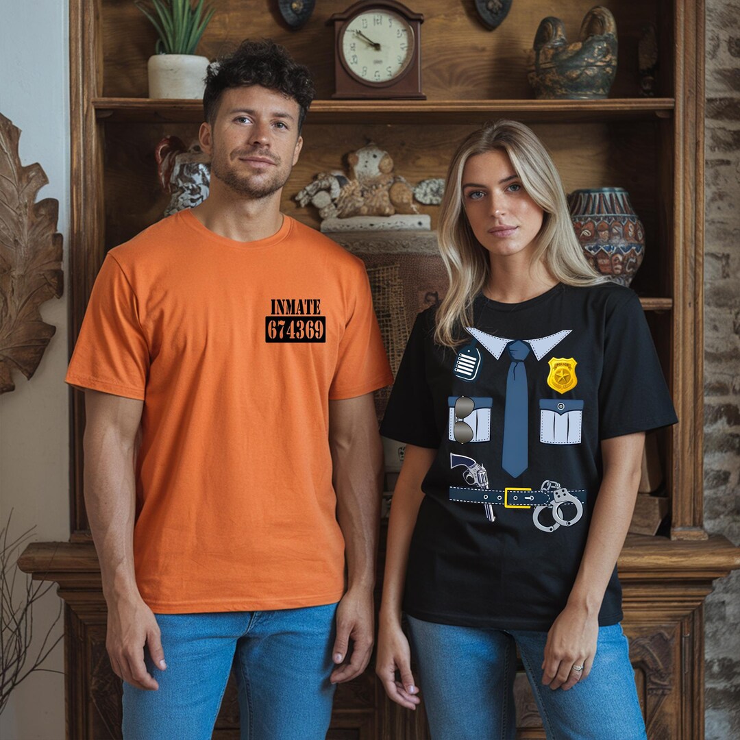 Prisoners and Cops Halloween Costume Shirt, Funny Couple Halloween ...