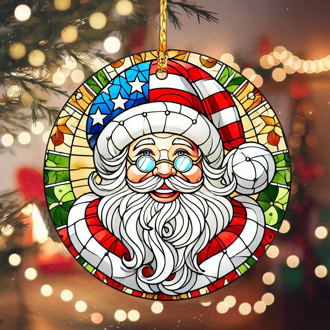 Santa MAGA Hat Acrylic Suncatcher Ornament, American Santa Claus ...