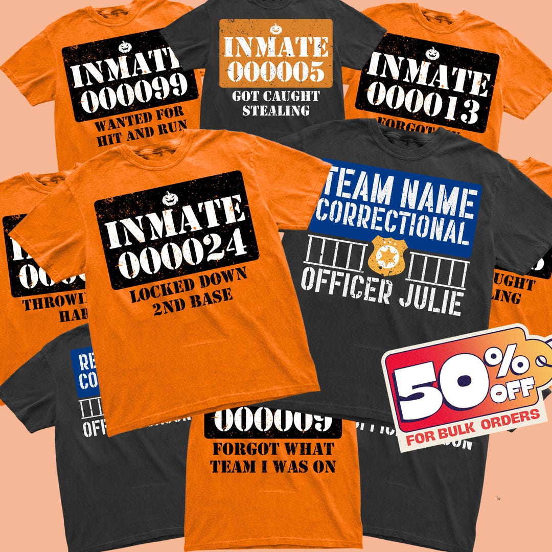 Custom Inmate Halloween Sports Team Shirt, Costume Tee - Etsy