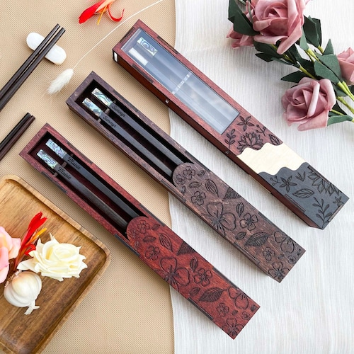 Personalized Rosewood Chopsticks Gift. Couple Chopsticks Box - Etsy