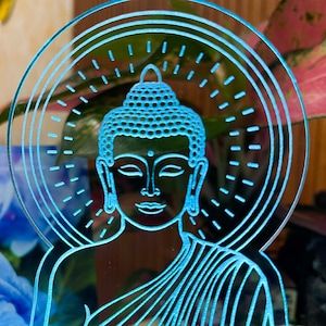 Statues Buddha Laser Cutting With Lamp Base 3D Night Lamp, Religion ...