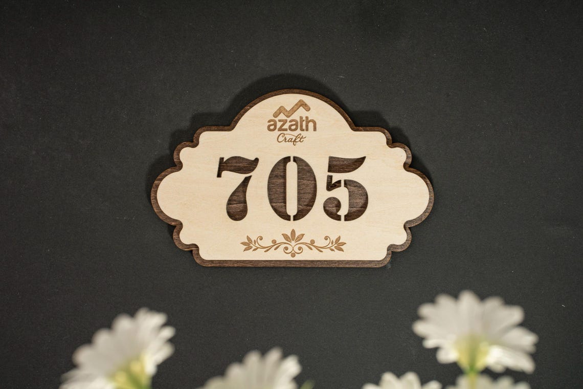 Personalized Wooden Room Number Sign, Custom Logo, Hotel Door Sign - Etsy