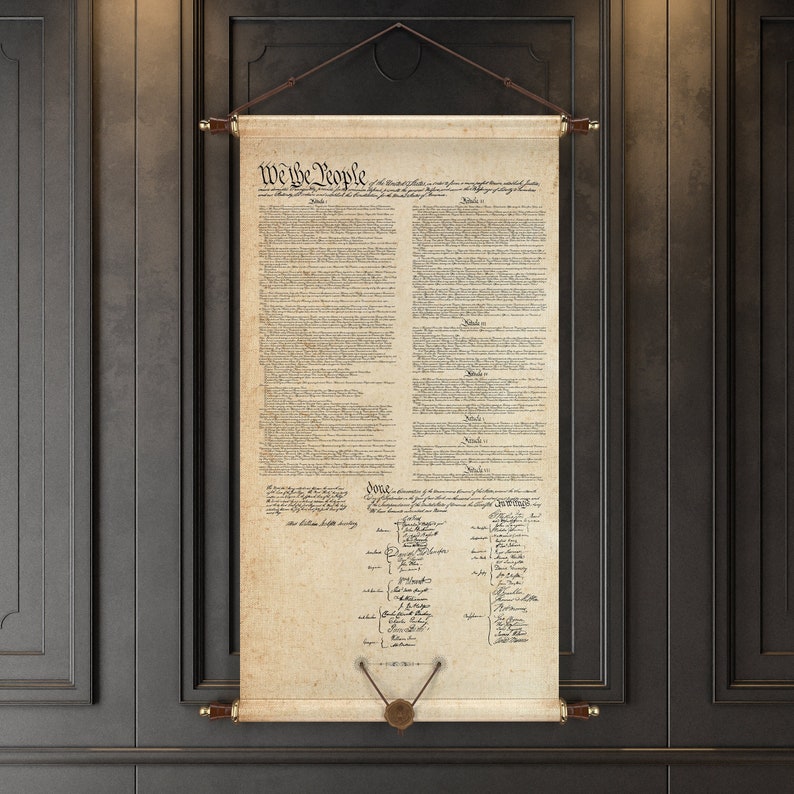 United States Constitution Wall Art - Constitutional Document Canvas ...