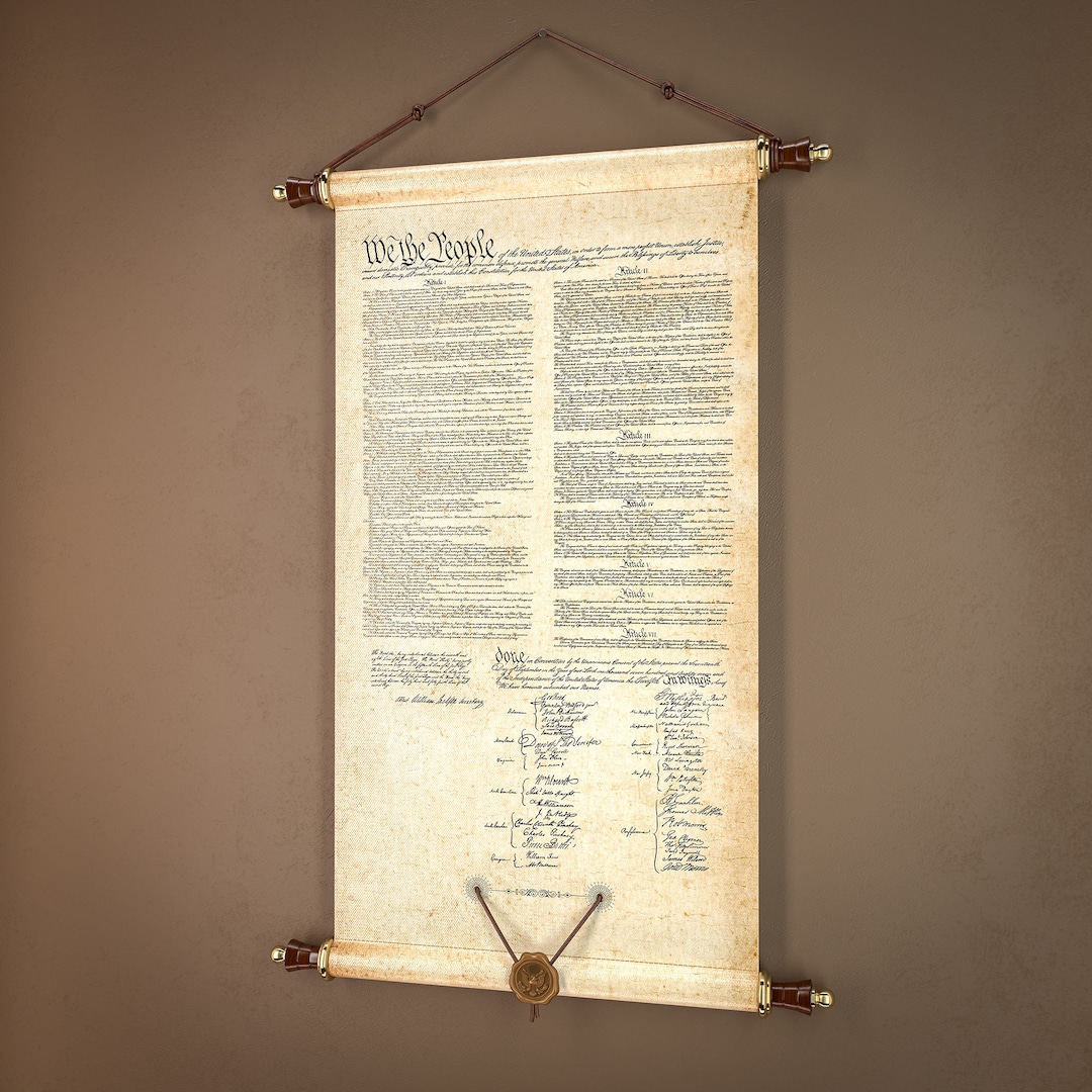 United States Constitution Wall Art - Constitutional Document Canvas ...