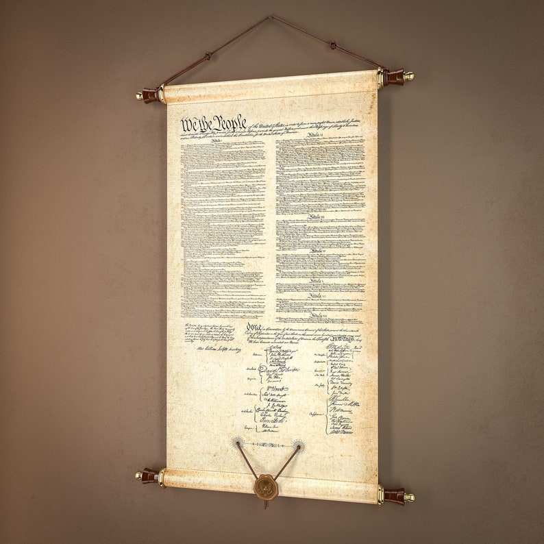 United States Constitution Wall Art - Constitutional Document Canvas ...