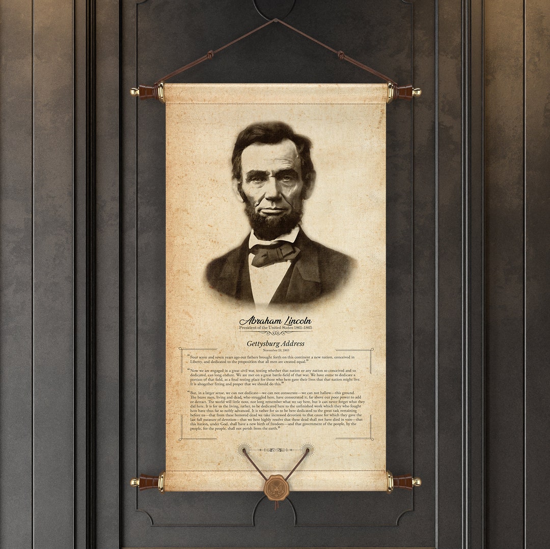Abraham Lincoln Gettysburg Address Canvas Wall Art - Patriotic Decor - Etsy