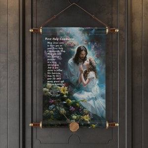 Personalized First Communion Canvas Print for Girls, Custom Canvas ...