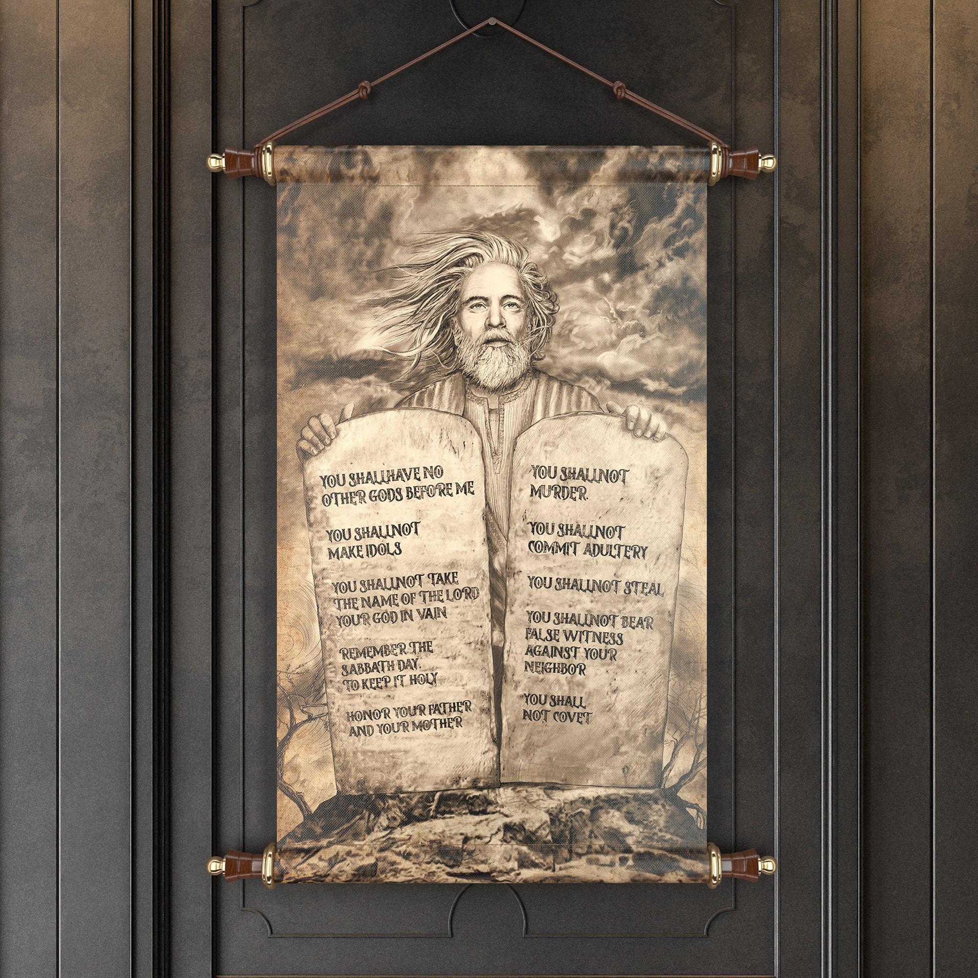 Ten Commandments Wall Art: Moses Canvas, Religious Home Decor - Etsy