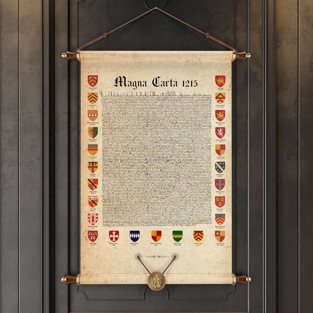 Handcrafted Magna Carta Canvas Print: Historical Wall Art for Home ...