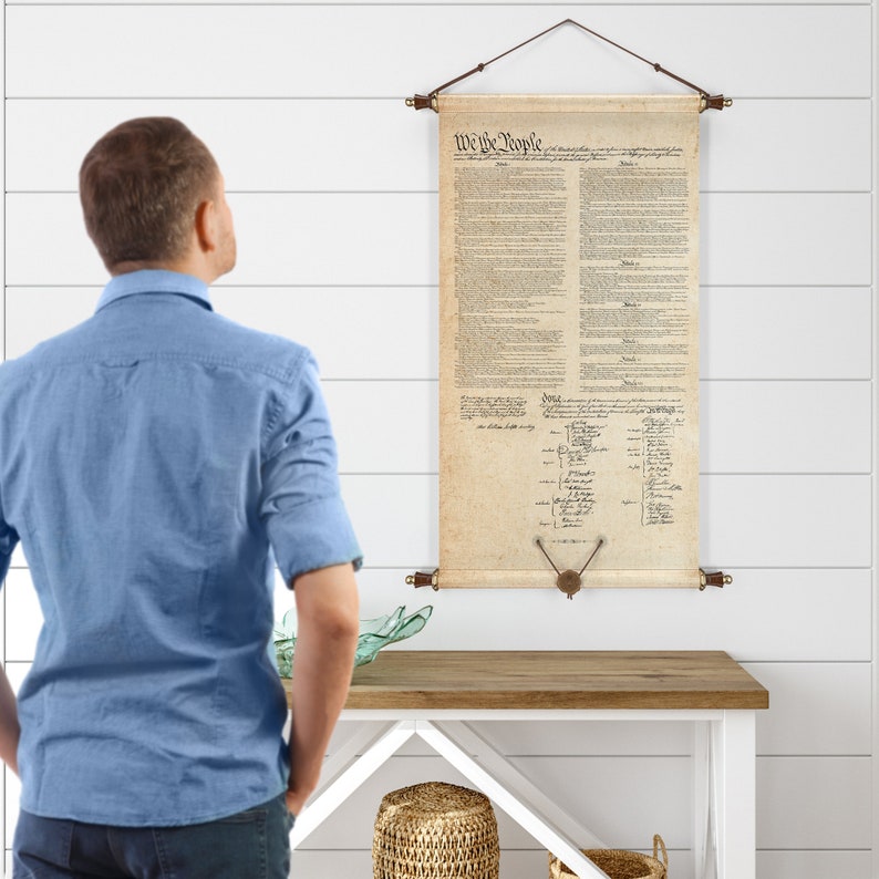 United States Constitution Wall Art - Constitutional Document Canvas ...