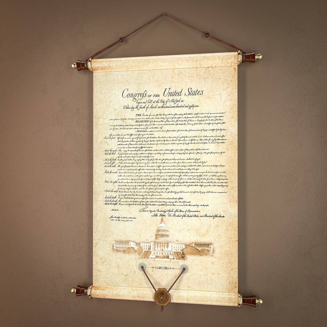 United States Bill of Rights - Constitutional Document Canvas Wall ...