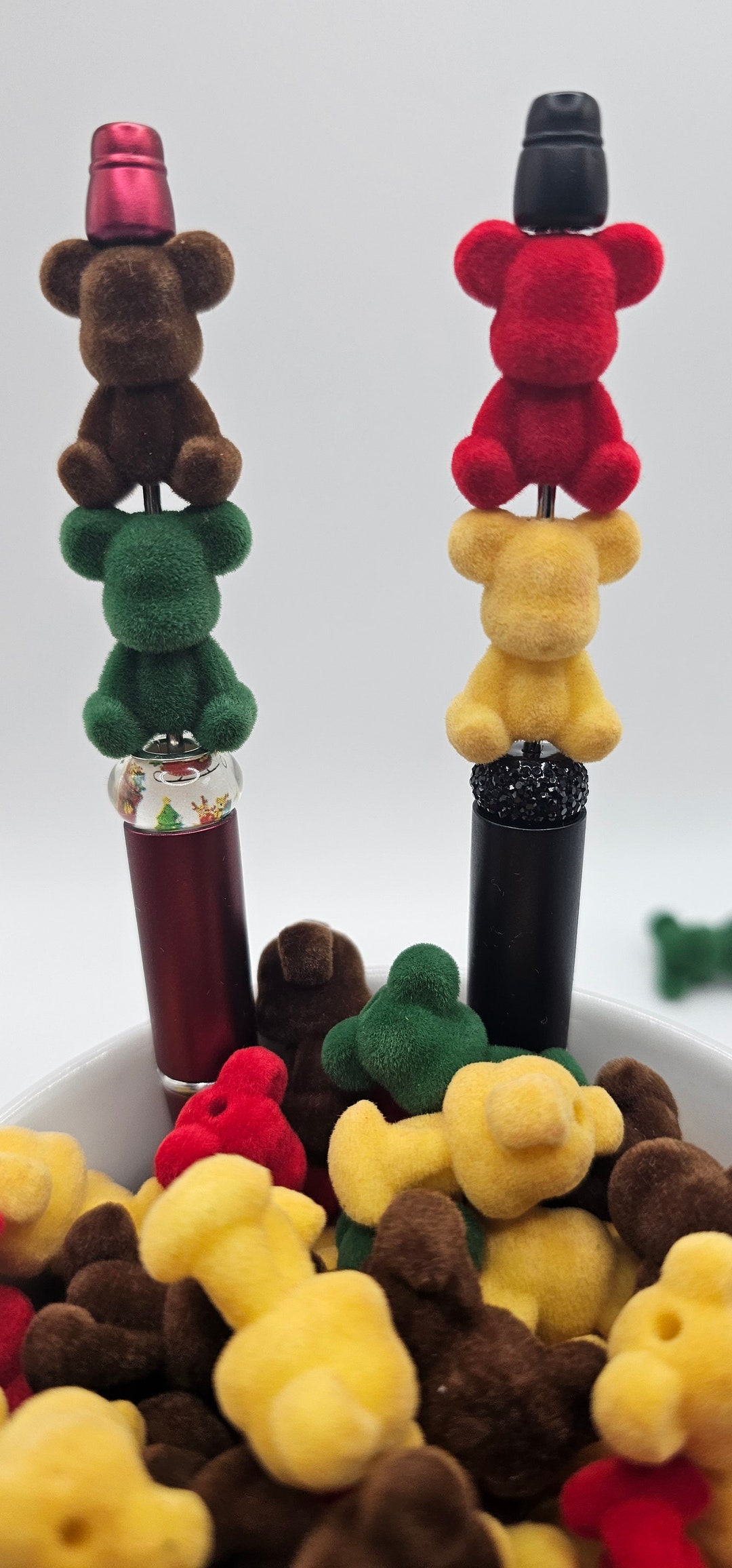 Velvet Covered Bead Bears - Etsy