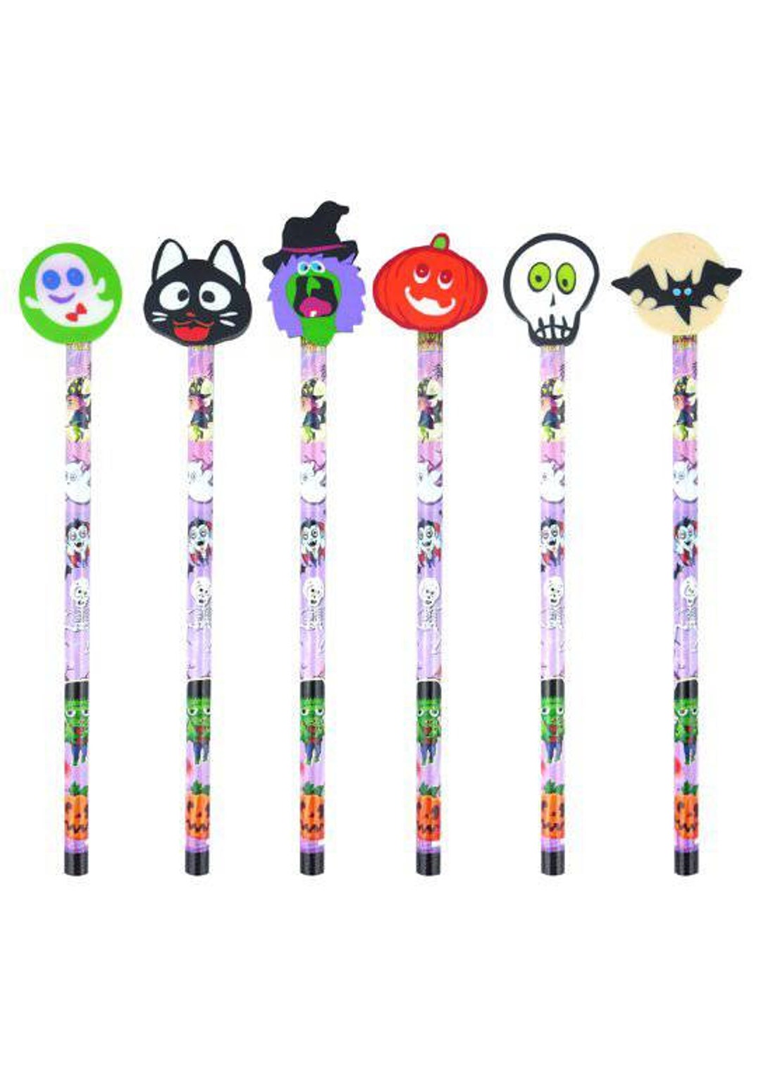 Novelty Halloween Pencils With Eraser Topper Girls Boys Kids - Etsy UK