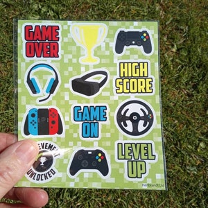 Gamer Gaming Stickers Kids Sticker Sheets Gamer Party Loot Bag Fillers ...