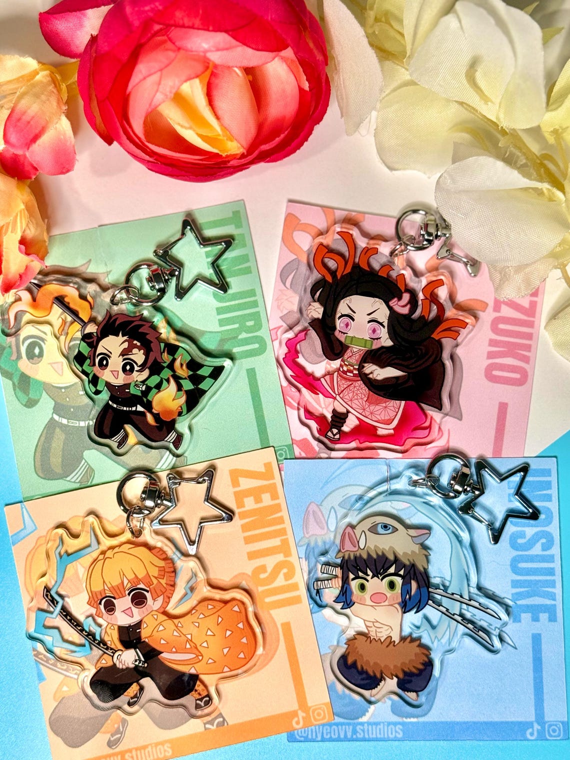 Demon Slayer Acrylic Keychains - Etsy