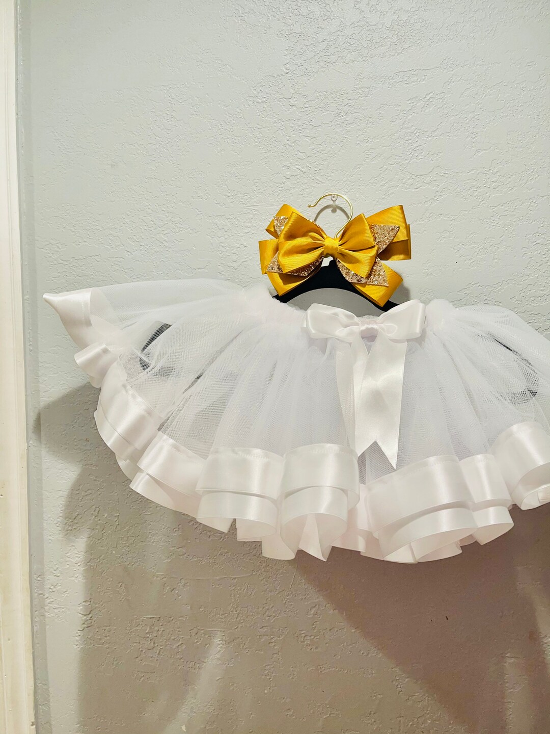 Custom Tutu, Ensemble of Blouse, Tutu and Bun for Presentation, Baptism ...