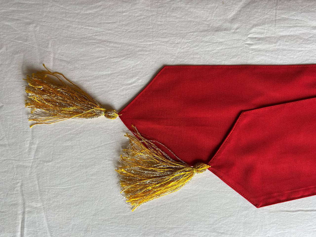 Red Santa's Sash With Golden Tassels, Silk Belt for Santa, Christmas ...
