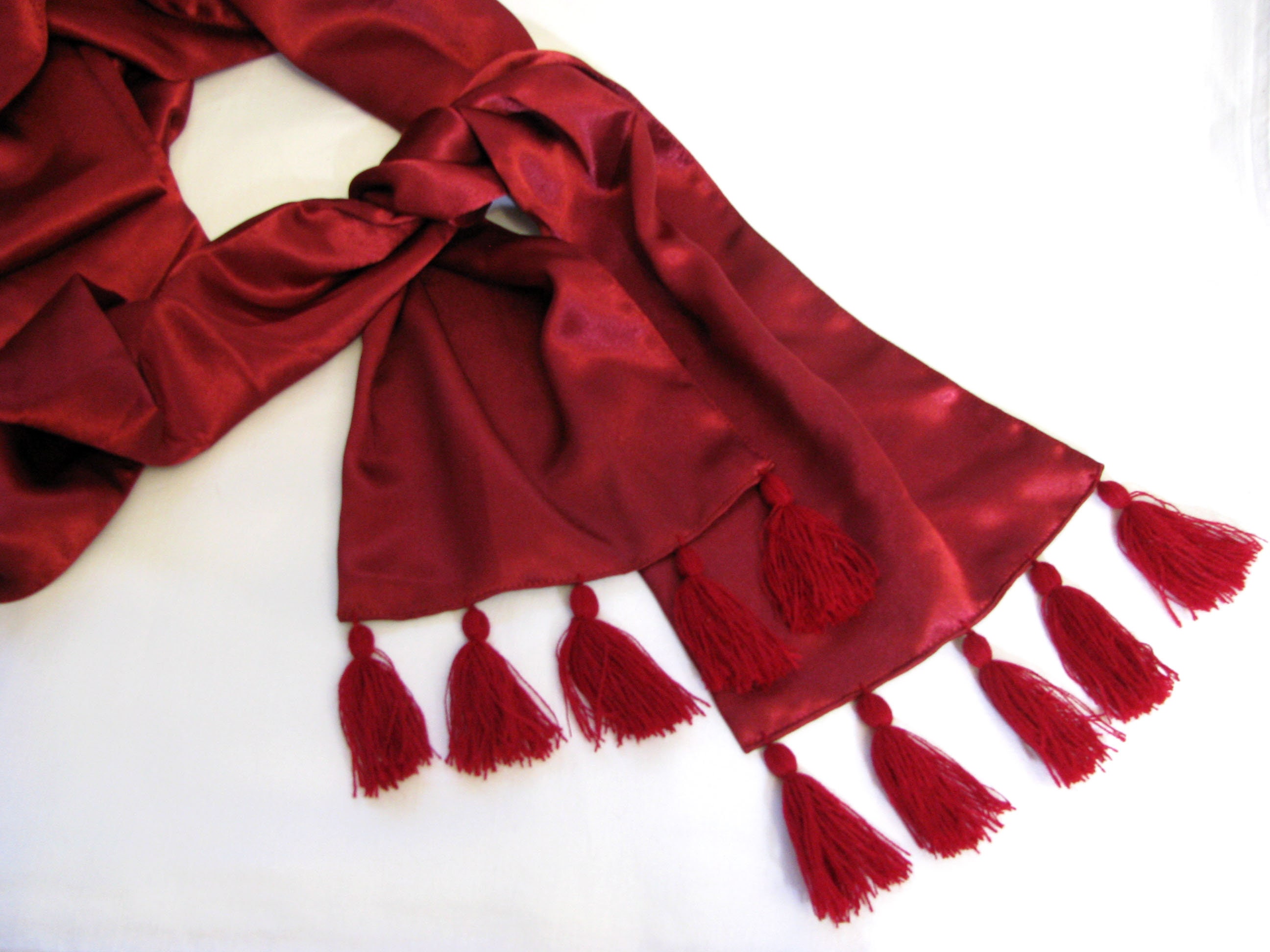 Crimson Red Pirate Sash With Tassels Extra Wide and Long - Etsy