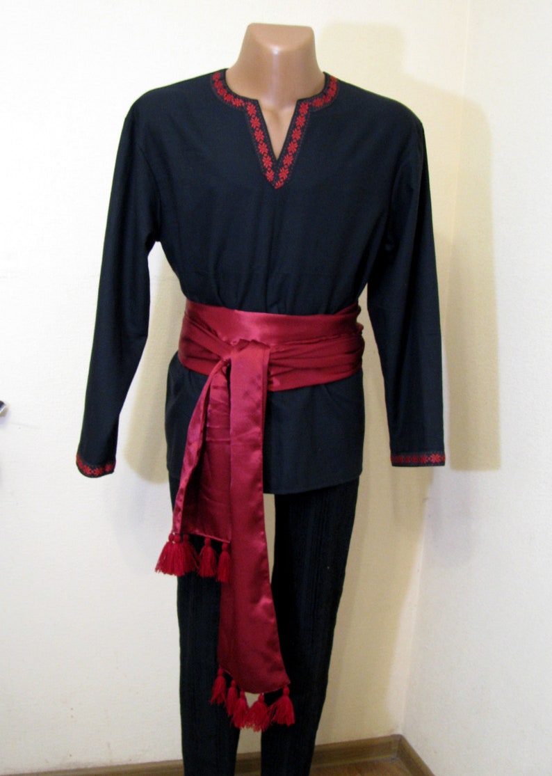 Scarlet Red Pirate Sash With Tassels Extra Wide and Long Silk Belt ...