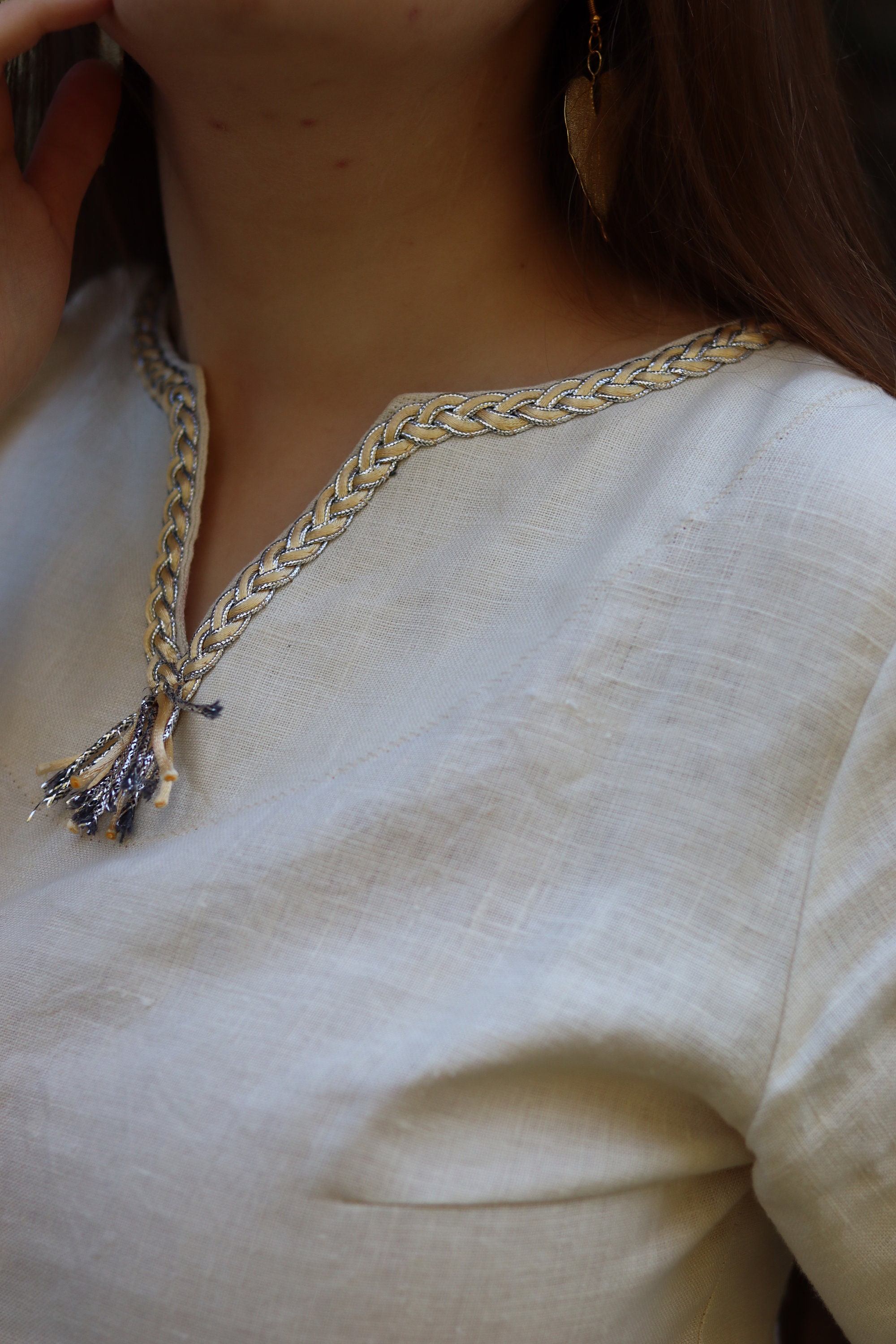 Viking Linen Kirtle Dress Long Medieval Linen Underdress Pagan - Etsy