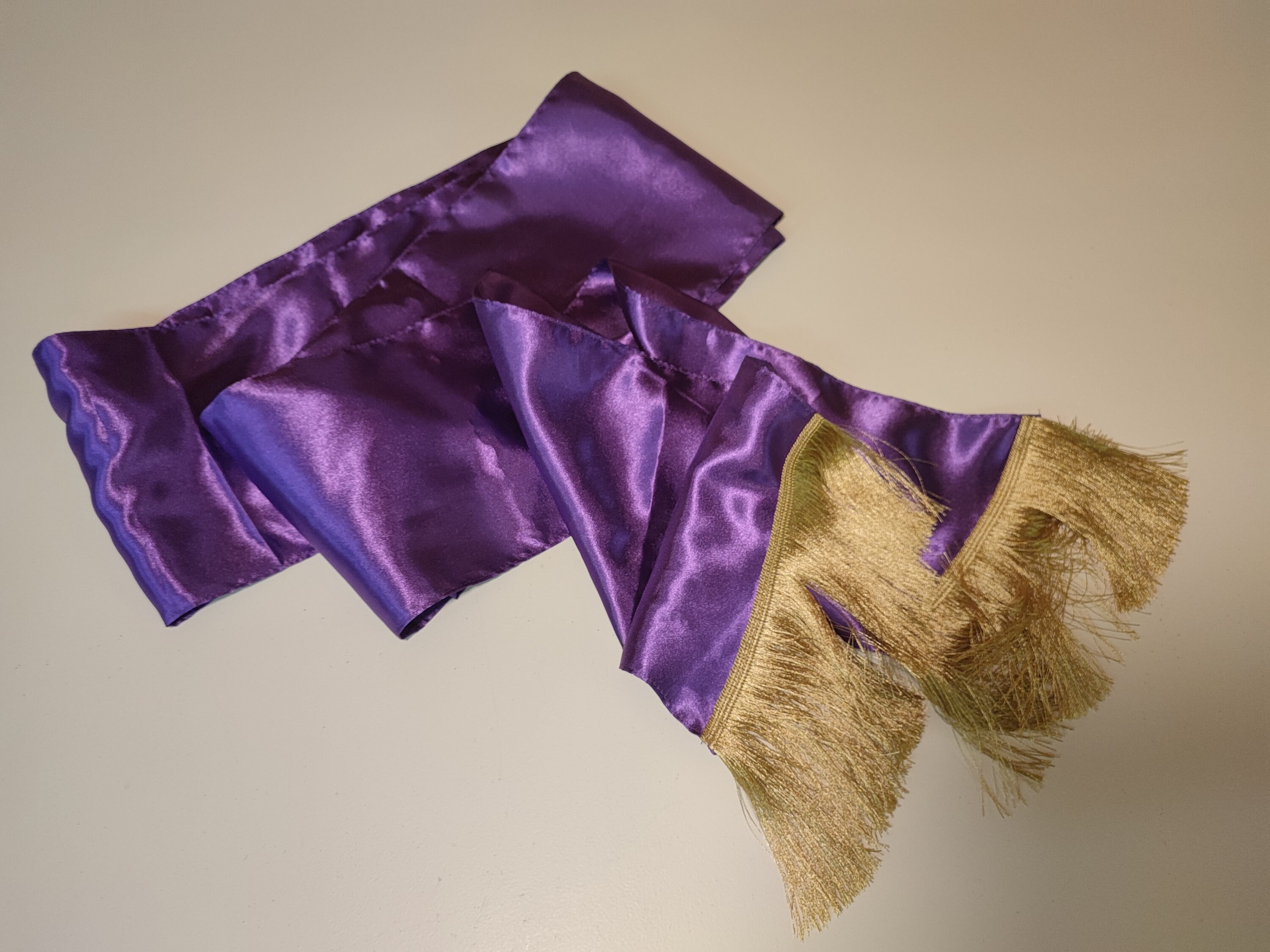 Red Santa's Sash With Golden Tassels, Silk Belt for Santa, Christmas ...