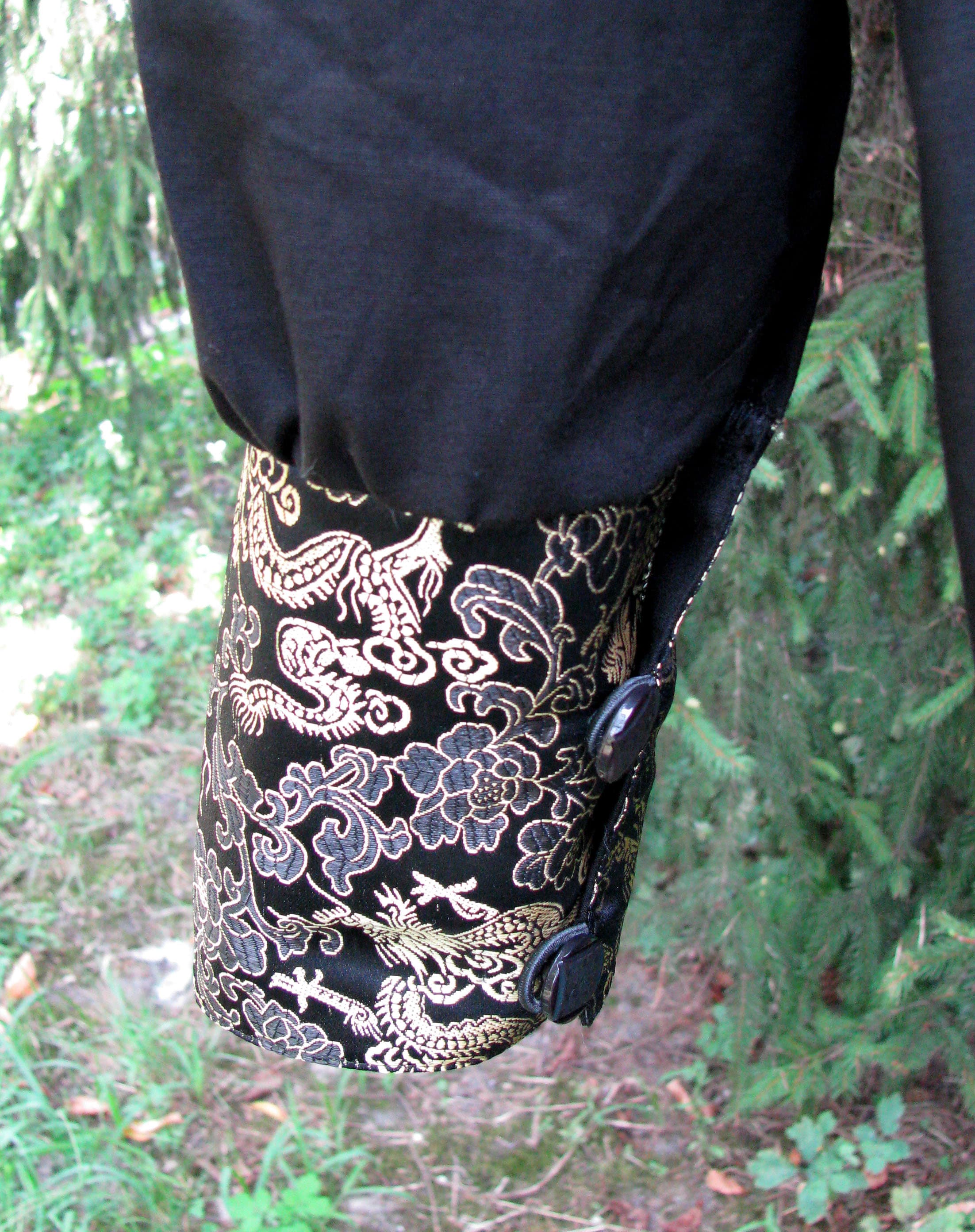 Viking Jarl's Shirt, Black & Gold Royal Tunic, Medieval Costume, Cotton ...