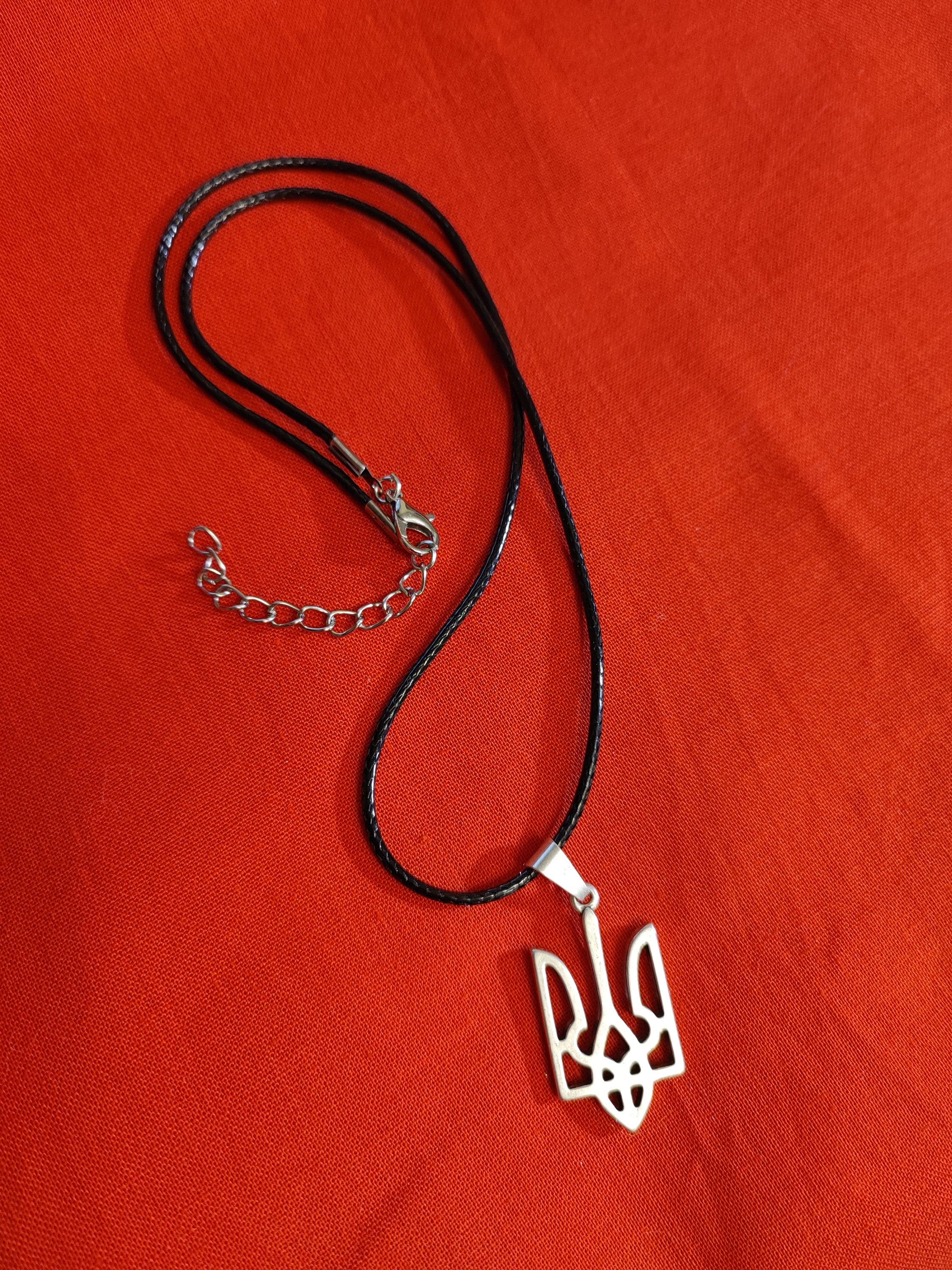 Ukrainian Trident Pendant Necklace State Emblem of Ukraine Silver ...