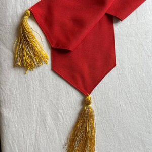 Red Santa's Sash With Golden Tassels, Silk Belt for Santa, Christmas ...