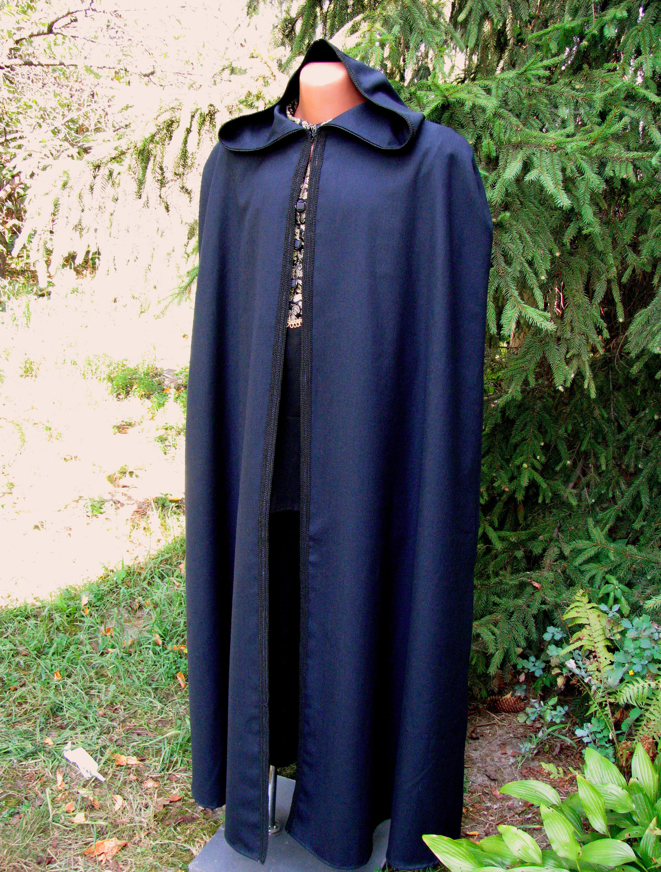 Medieval Cloak for Men Wool Hooded Cape Long Renaissance Cape LARP ...