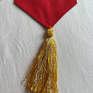 Red Santa's Sash With Golden Tassels, Silk Belt for Santa, Christmas ...