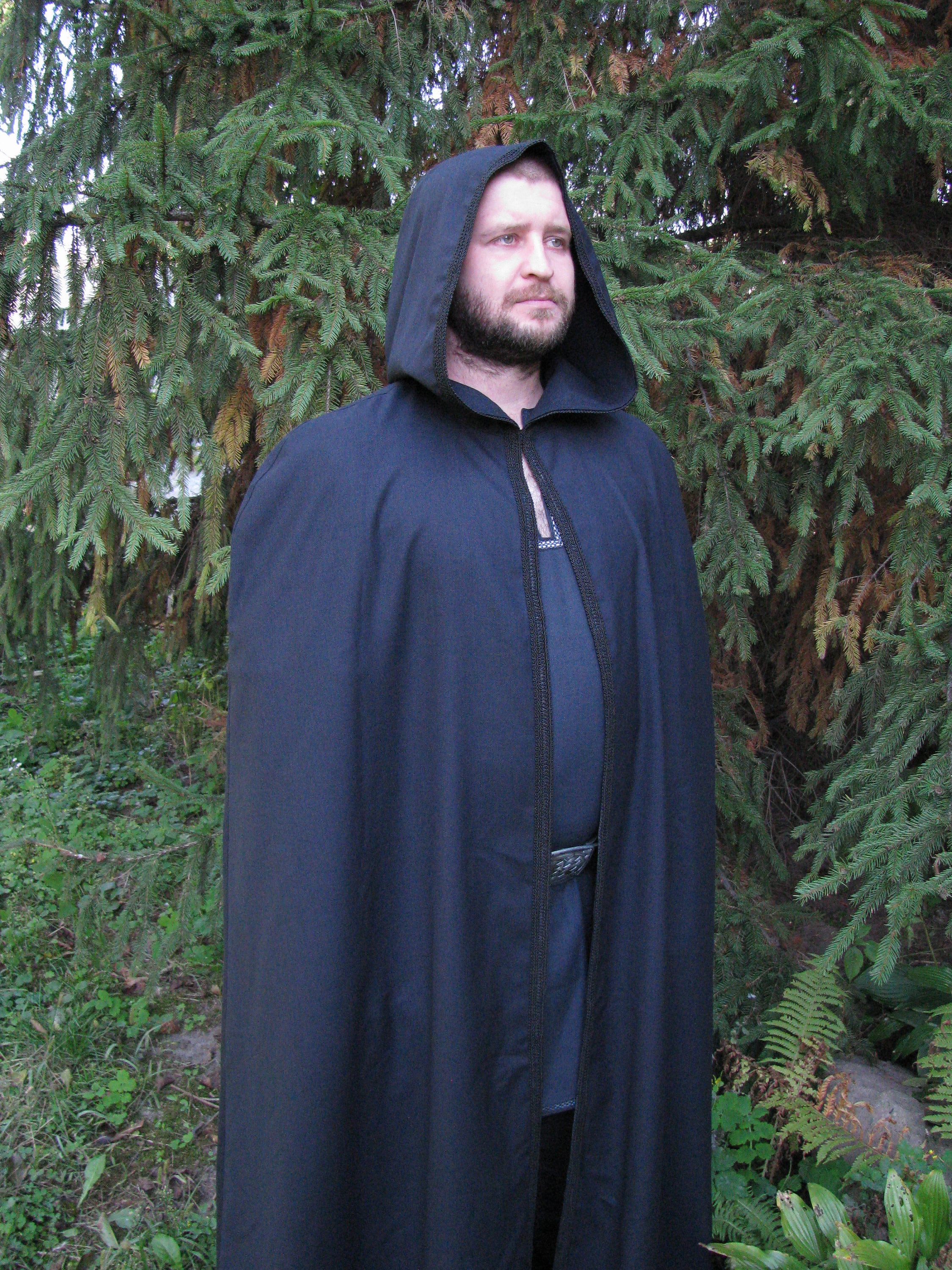 Medieval Cloak for Men Wool Hooded Cape Long Renaissance Cape LARP ...