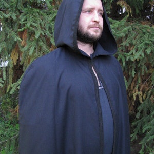 Medieval Cloak for Men Wool Hooded Cape Long Renaissance Cape LARP ...