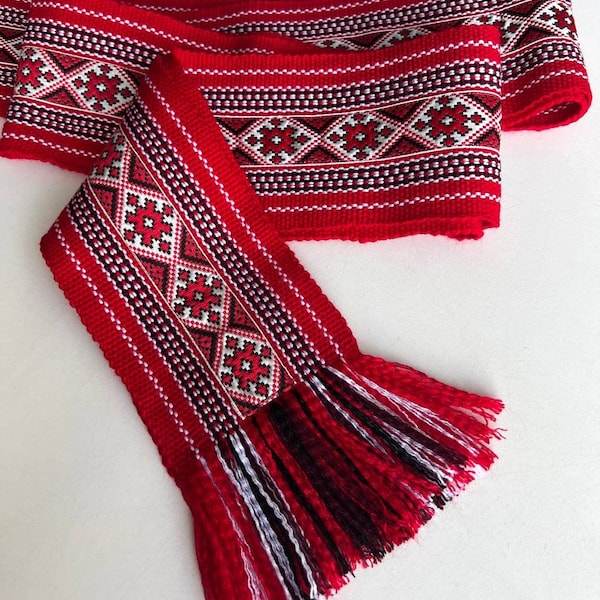 Scarlet Red Pirate Sash With Tassels Extra Wide and Long Silk Belt ...