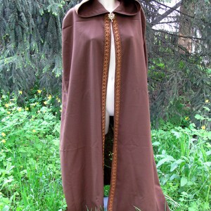 Brown hooded viking cloak Wool shieldmaiden's cape with | Etsy