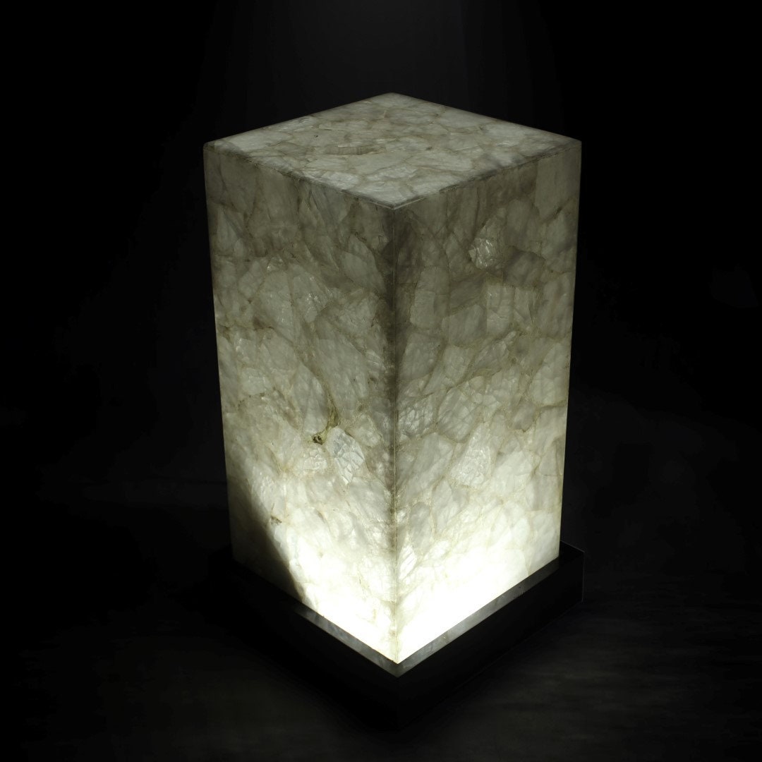 Custom Tall Floor Lamp Handmade in Natural Crystal Quartz Gemstone With ...