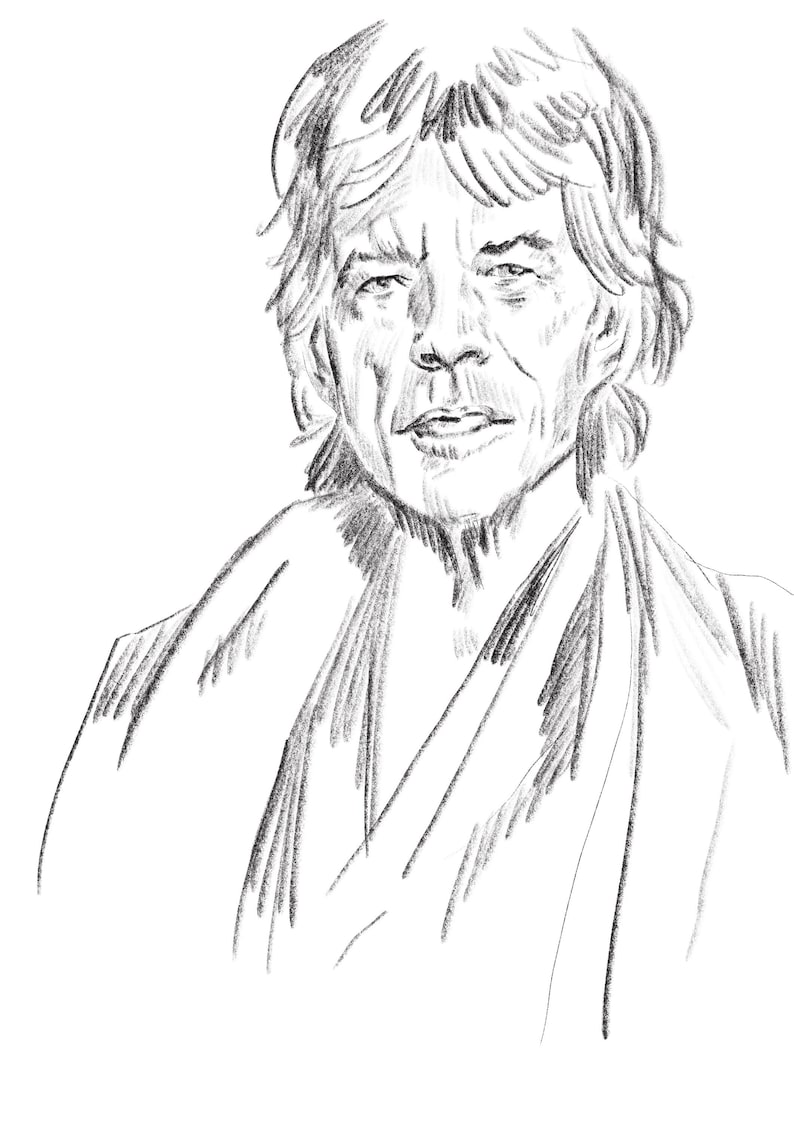 Mick Jagger Portrait Drawing Hand Signed Print - Etsy Singapore