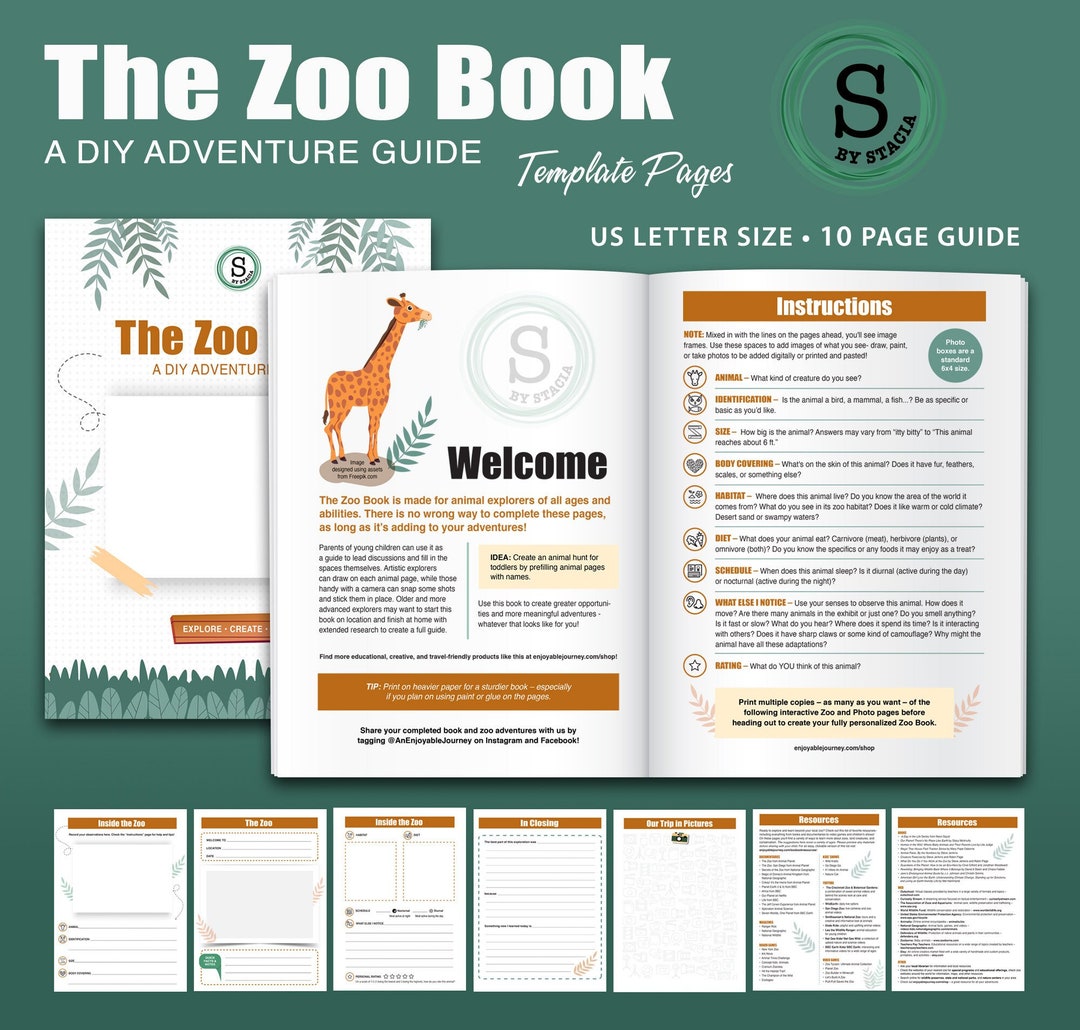 The Zoo Book - A DIY Adventure Guide (make Your Own Printable ...