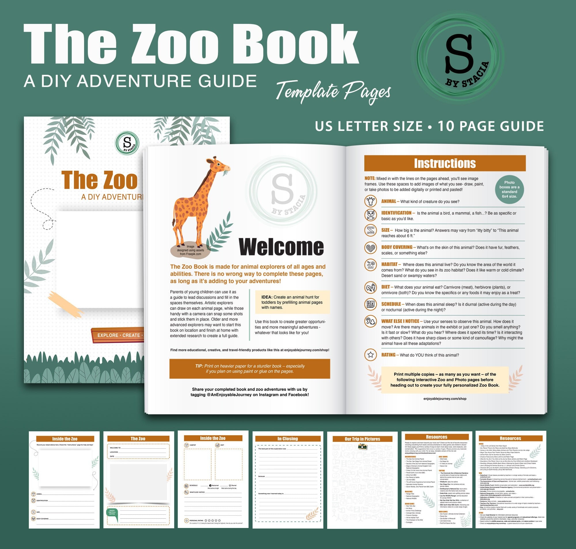 The Zoo Book - A DIY Adventure Guide (make Your Own Printable ...