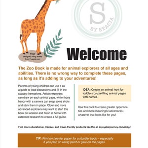 The Zoo Book - A DIY Adventure Guide (make Your Own Printable ...