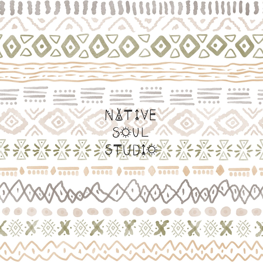 Boho Aztec Watercolour Seamless Pattern Tile, Fabric Design, Surface ...