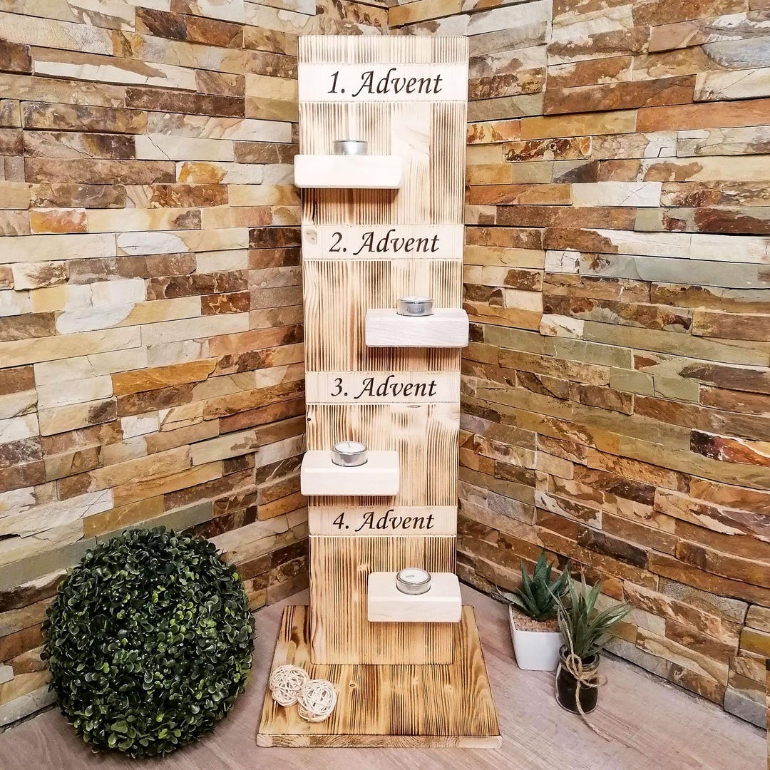Advent Wreath Made of Wood Advent Wreath Wooden Stand With Candles ...