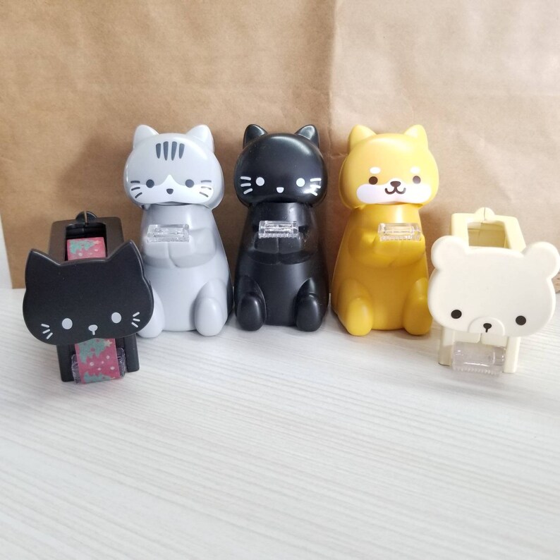 Washi Tape Dispenser Cute Kawaii Tape Cutter Cat Stationary - Etsy UK