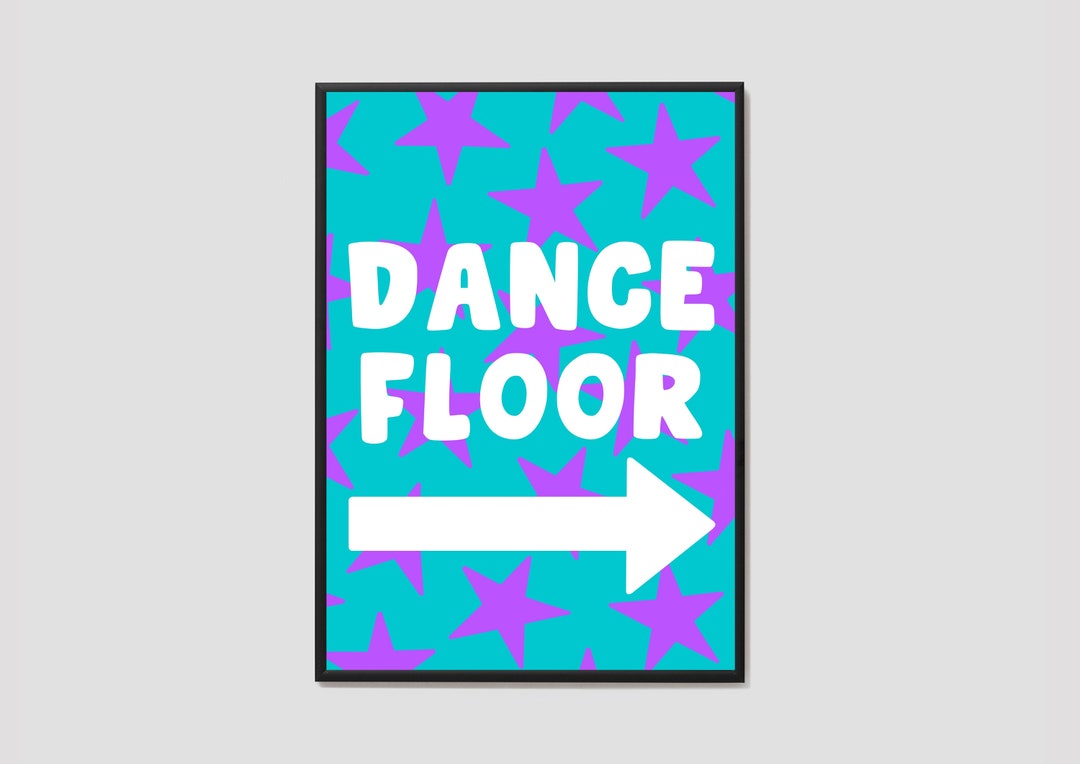 Dance Floor Print / Dance Floor Arrow / Party Print / Star Print Art ...