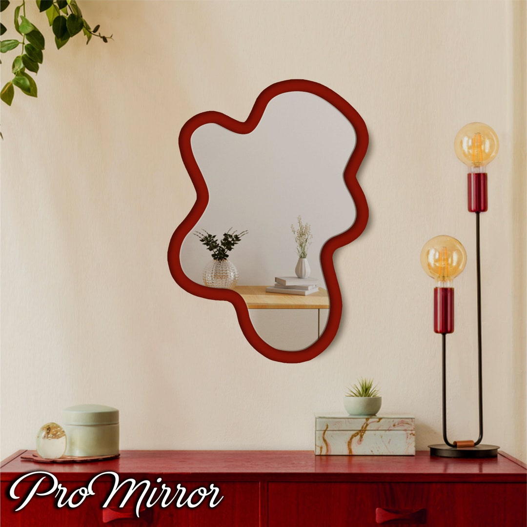 Wavy Mirror, Pond Mirror, Large Wall Mirror, Mid Century Mirror ...