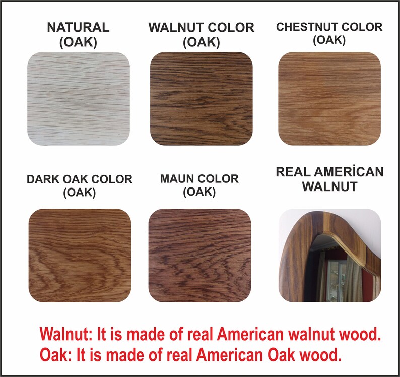 Asymmetrical Walnut Wood Framed Mirror, Mid Century Style - Etsy