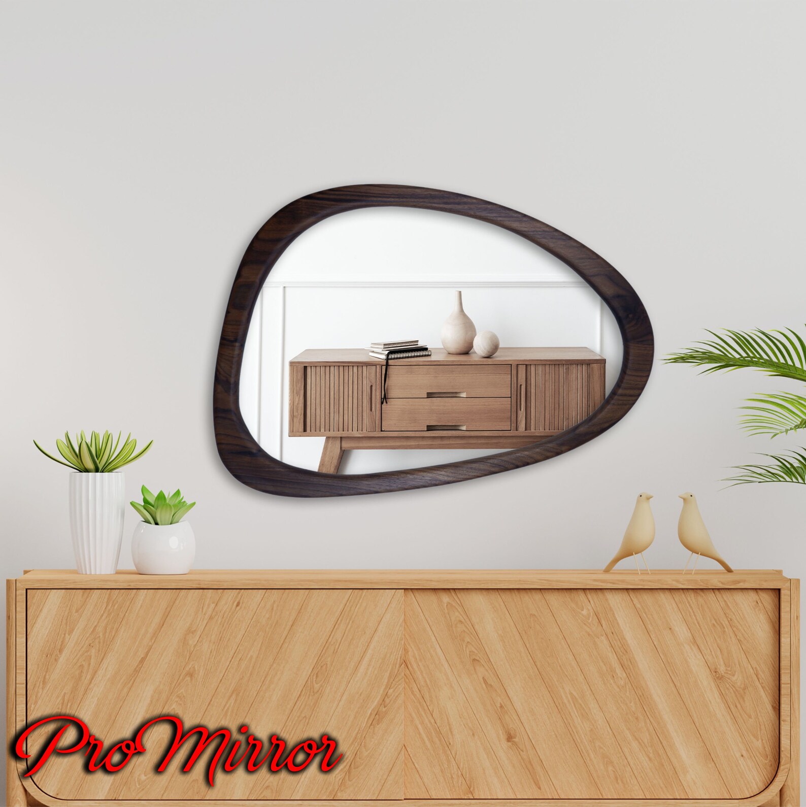 Modern Wood Mirror Natural Wood Mirror Wooden Wall Mirror - Etsy