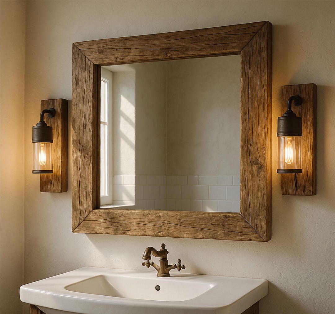 Handmade Rustic Reclaimed Chestnut Wood Mirror - Etsy