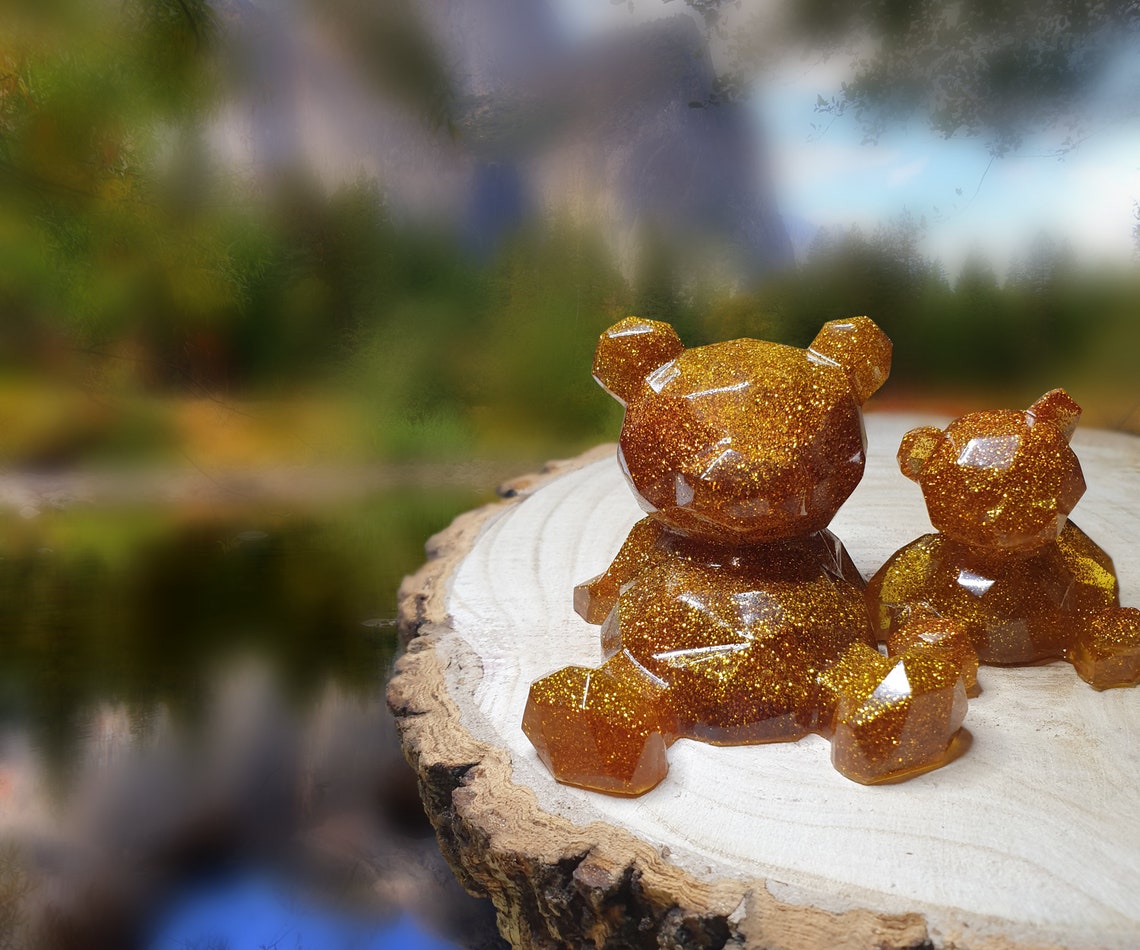 3D Epoxy Resin Bear - Etsy UK